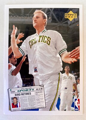 1992-93 Upper Deck #SP1 Larry Bird/Magic Johnson Retirement 2 sided ...