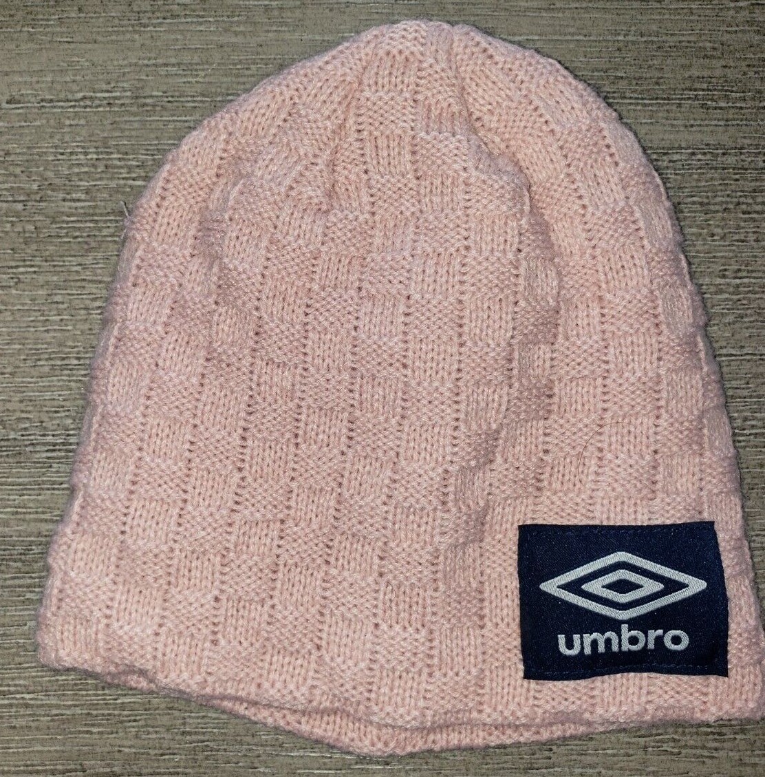 girls UMBRO soft pink KNIT WINTER BEANIE one size fits most LINED nice ...