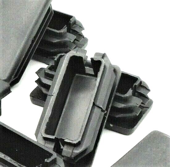 1" x 2" Rectangle Tubing End Caps-Black Snap-In Inserts Package ...