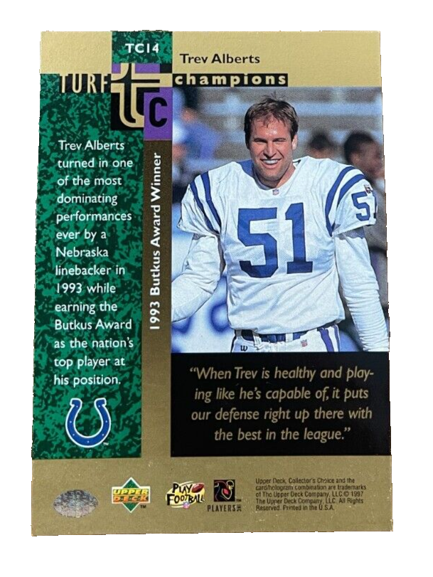 1997 UPPER DECK TURF CHAMPIONS CARD # TC14 Trev Alberts - Indianapolis ...