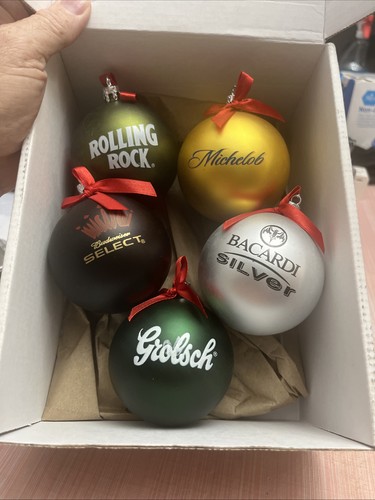 Set of 5 Assorted Beer /Alcohol Christmas Tree Holiday Bulb Ornaments ...