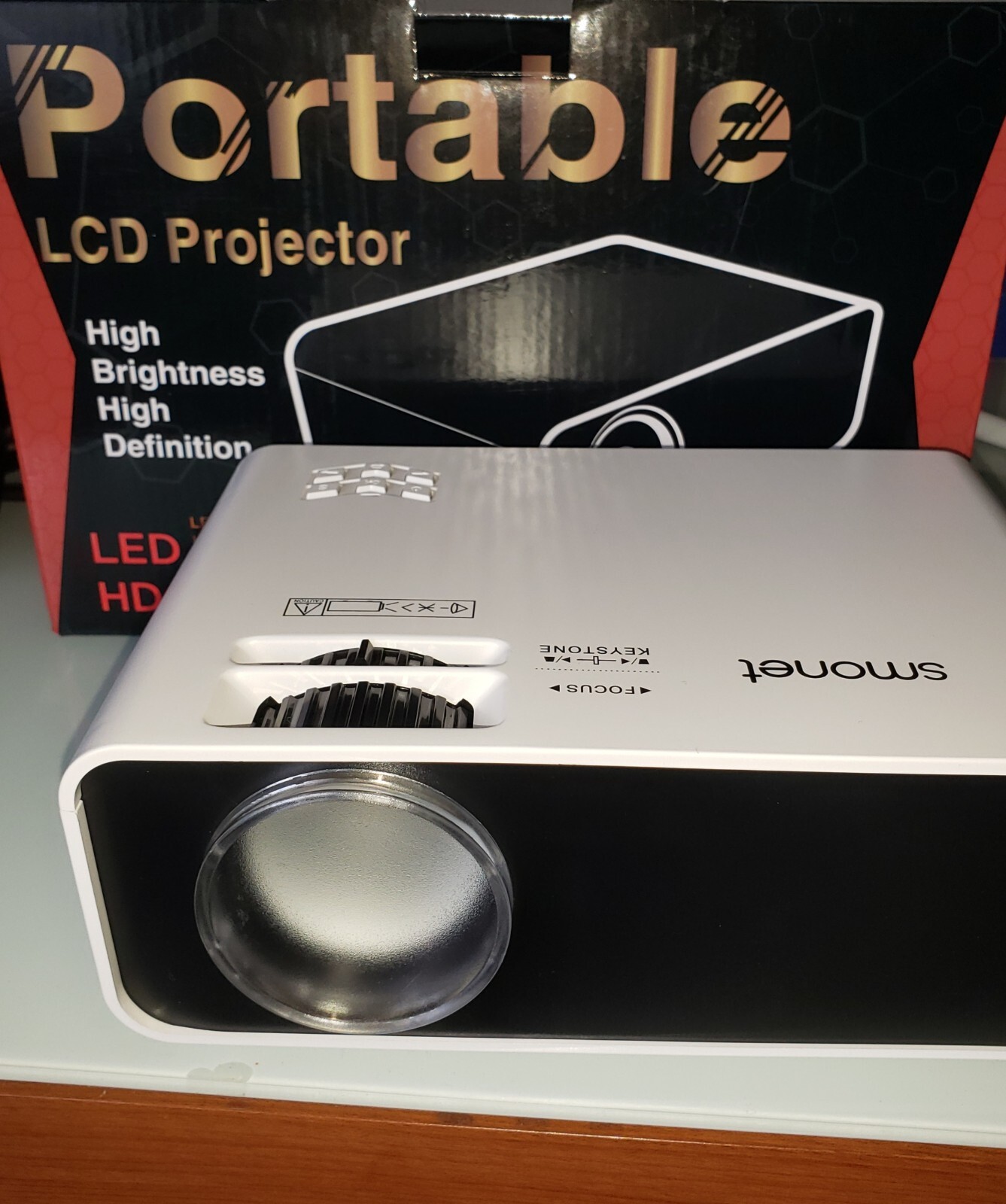 Movie Projector, SMONET 1080P HD Projector 7500L Home Projector Video ...