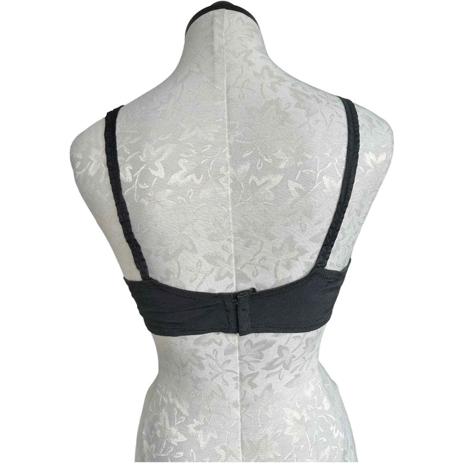 Vintage 60's Playtex Living Black Bra Style 161 Embro… - Gem