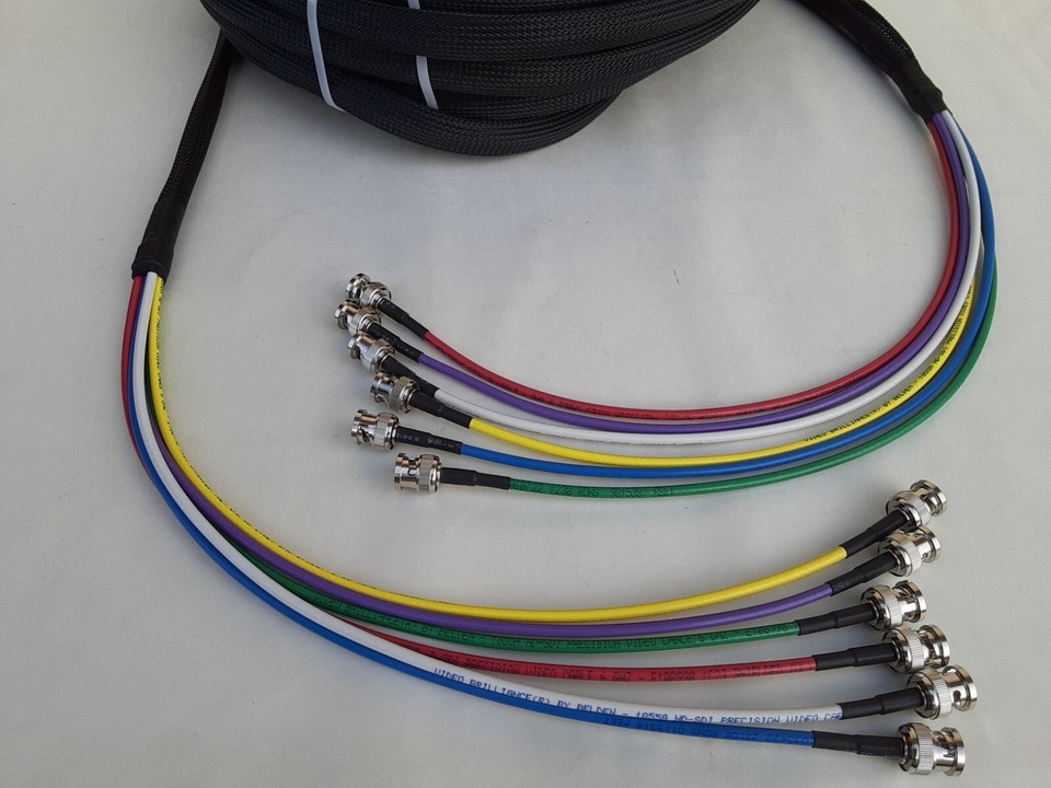 100 FT 6 Channel Snake Belden 1855A HD-SDI Mini RG59 Video Cable 6 GHZ ...