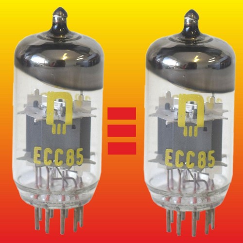 ECC85 RFT STRONG MATCHED PAIR DOUBLE TRIODE VHF NOS TESTED TUBE = 6AQ8 ...