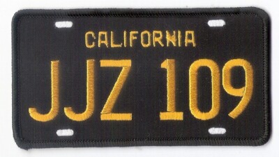 BULLITT License Plate - 5 1/8" X 2 3/4" Embroidered Wax Backing - 1968 ...