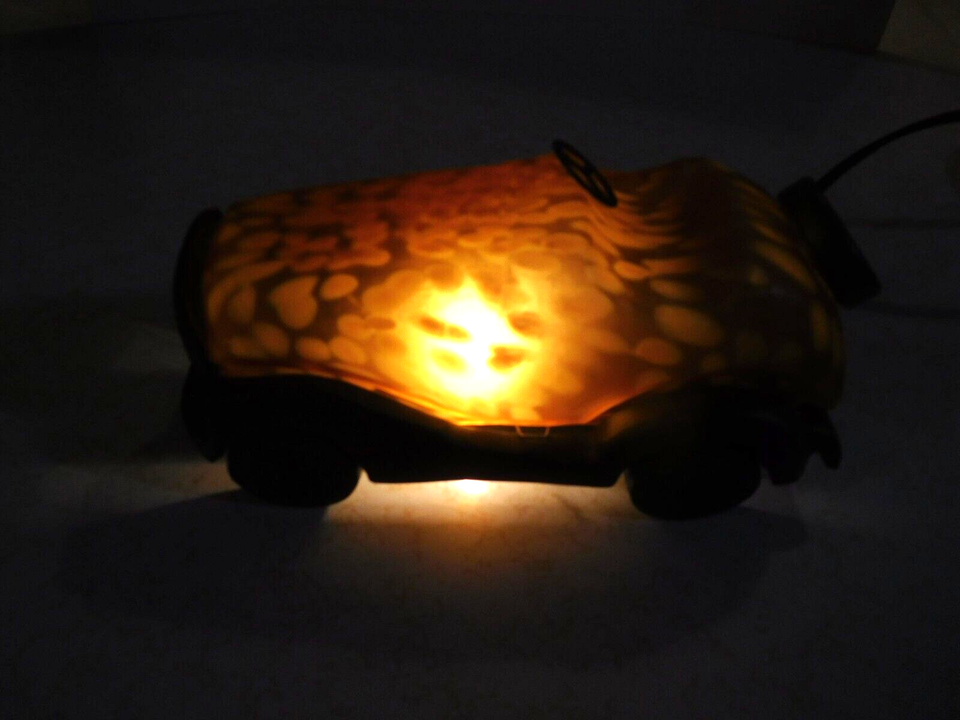 Working Vintage Mottled Orange Glass Antique Car Lamp with Cord Switch ...