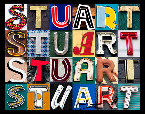 STUART Name Poster featuring photos of actual sign letters | eBay