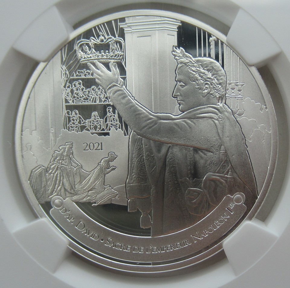 NGC PF70 FR France 2021 Coronation of Napoleon Silver Coin 10 Euro COA ...