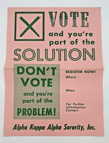 Vintage ALPHA KAPPA ALPHA Sorority Voting Poster | eBay