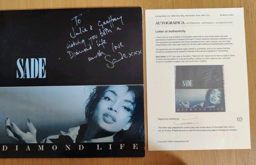 Signed COA Sade Diamond Life Vinyl Album Autograph | eBay Australia