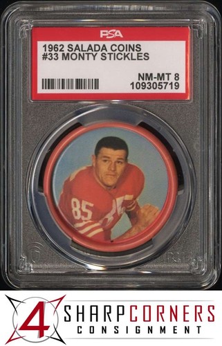 1962 SALADA COINS #33 MONTY STICKLES 49ERS POP 13 PSA 8 | eBay