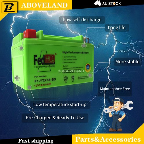 YTX7A-BS GEL BATTERY 12V 7Ah FOR SYM Scooter MIO 50 2010 2011 2012 2013 ...