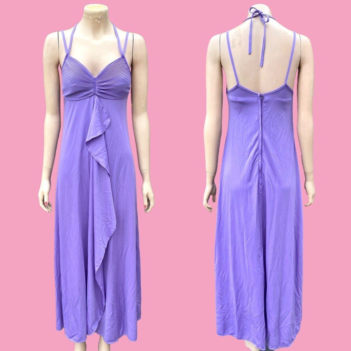 70s Prom Dresses Vintage 70s Maxi Prom Dress ⭐ Hand Sewn Pastel Blue