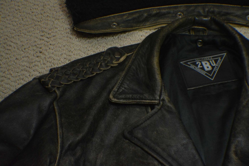 Leather Biker Jacket Bomber From 2BU California 1980s Classic 40s Style ...