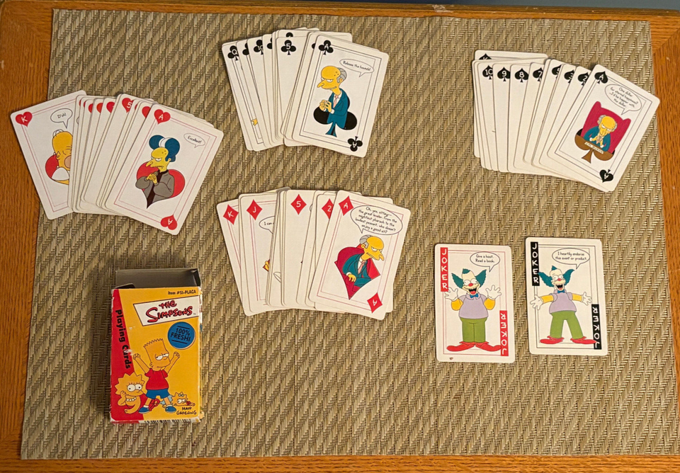 The Simpsons Playing Cards w/ 2 Krusty Clown Jokers Vintage 2000 ...