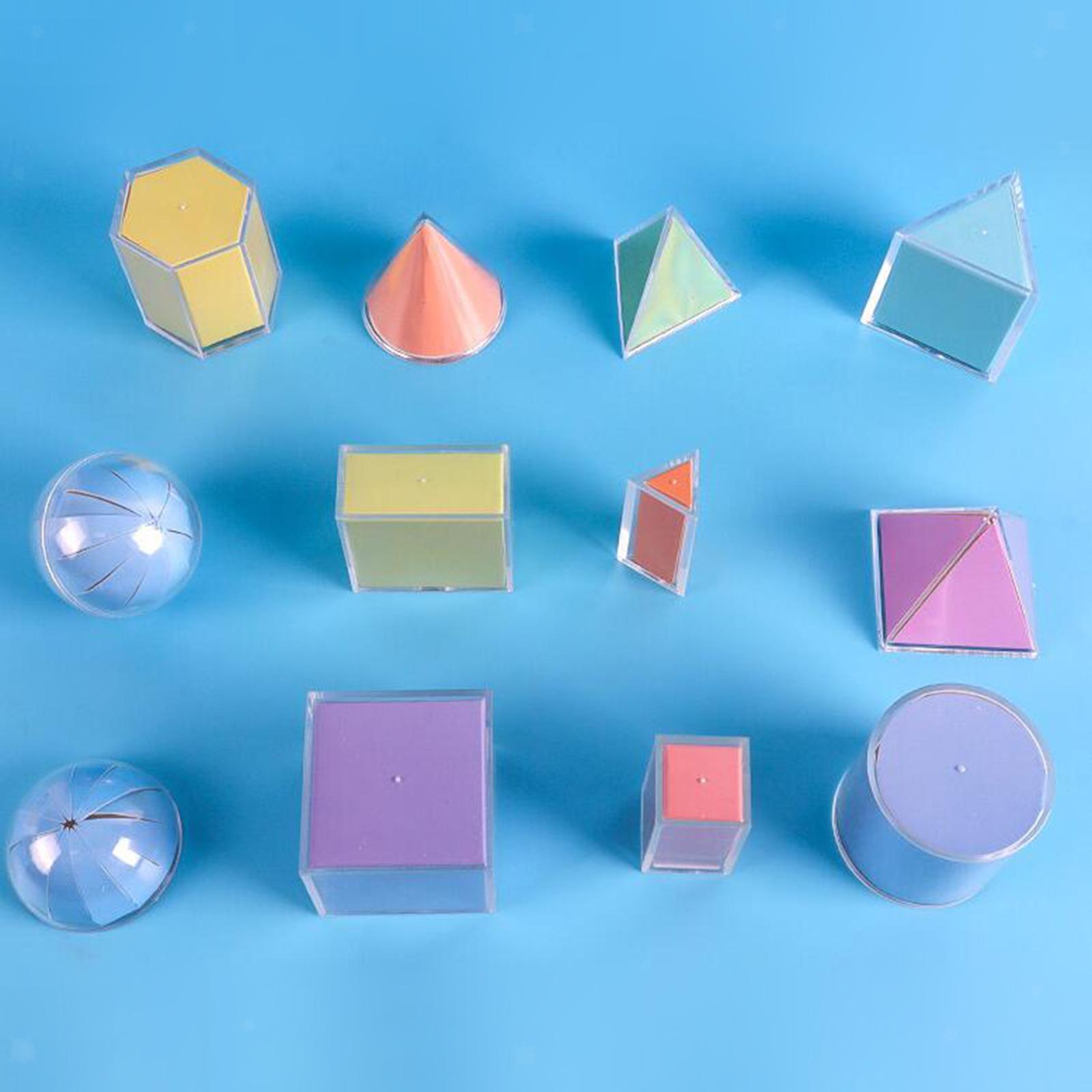 Geometric Shapes Blocks Set 3D Geometric Solids for School Supplies ...