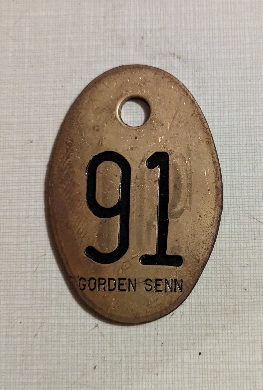 Vintage SOLID BRASS Cow DAIRY TAG Cattle Number DOUBLE SIDED 91 | eBay