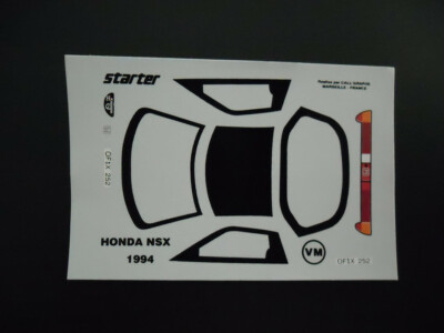 Decal Honda nsx street 1994 - starter 1/43° - etat neuf et complet. | eBay