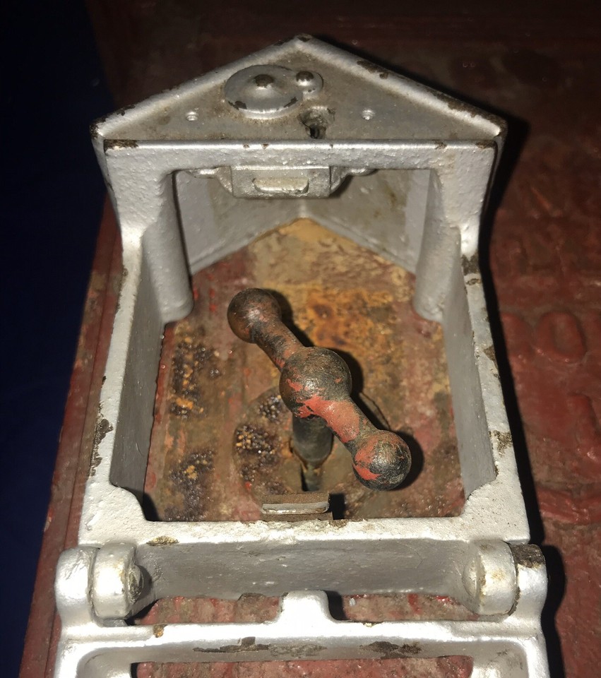 Cast Iron Gamewell Break Glass Pull Handle Fire Alarm Box with Keyguard ...