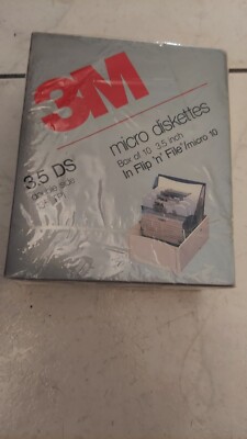 NIP New Vintage 3M Micro Diskettes Sealed Package 10 135 TPI 3.5 ...