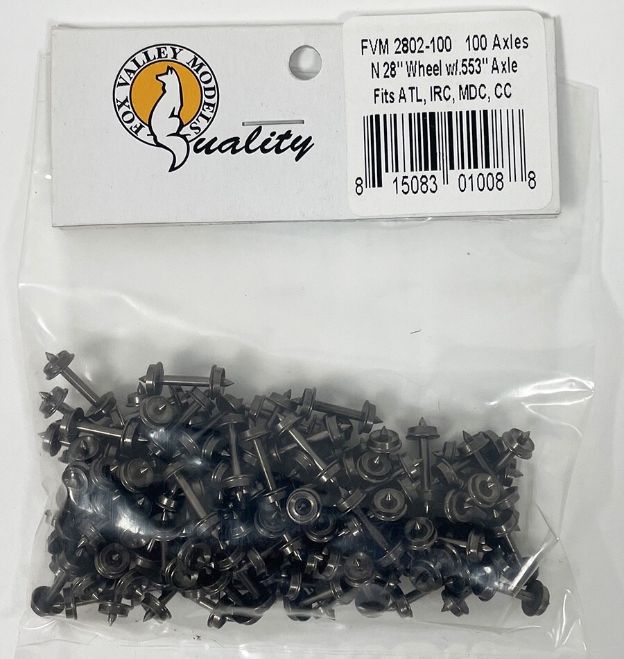 N Scale FVM 2802-100 28" Metal Wheels - .553" Axle Fits ATL, IRC, MDC ...