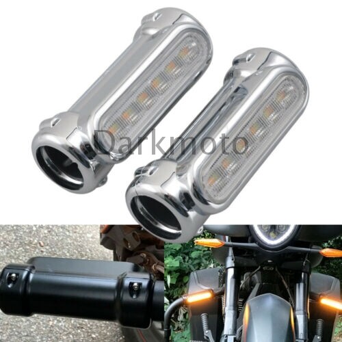 1.25" Motorcycle Highway Crash Bar LED Light Turn Signal Kit For Harley ...