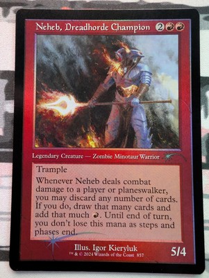 Neheb, Dreadhorde Champion NM Retro-Frame Foil MTG Secret Lair Magic ...