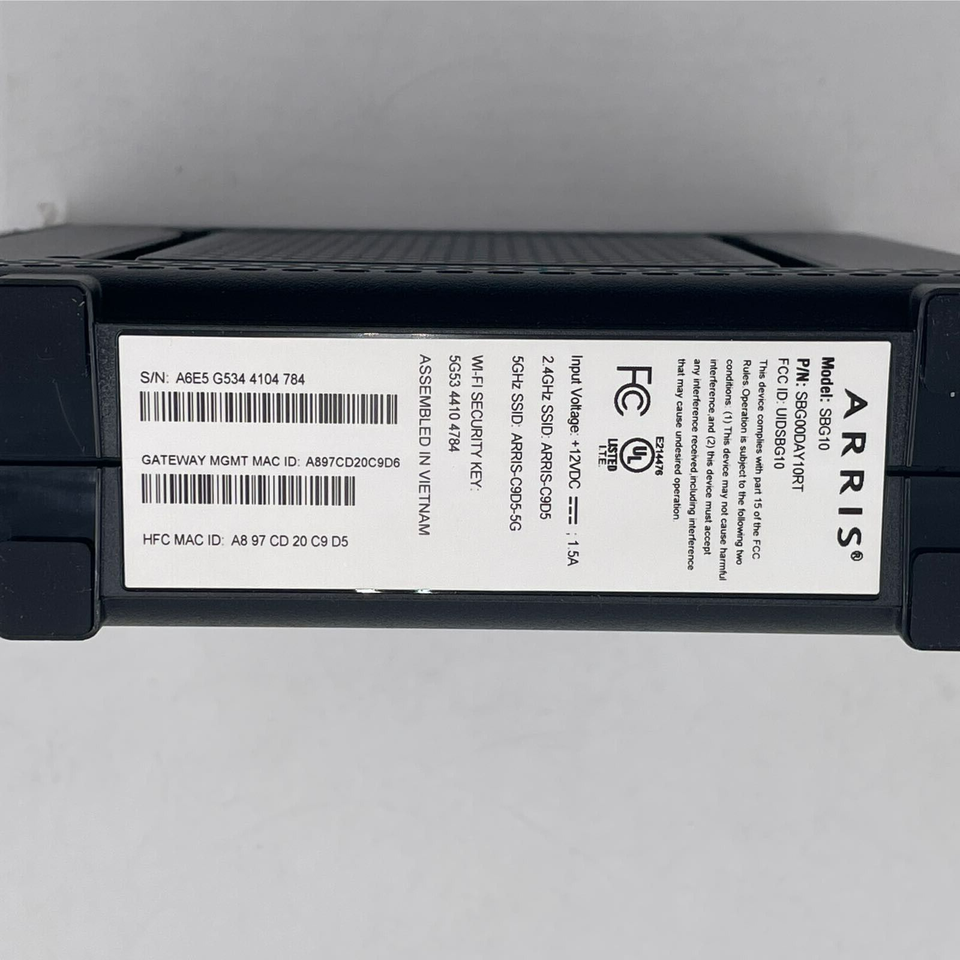 ARRIS SURFboard SBG10 DOCSIS 3.0 Cable Modem & AC1600 Wi-Fi Router | eBay