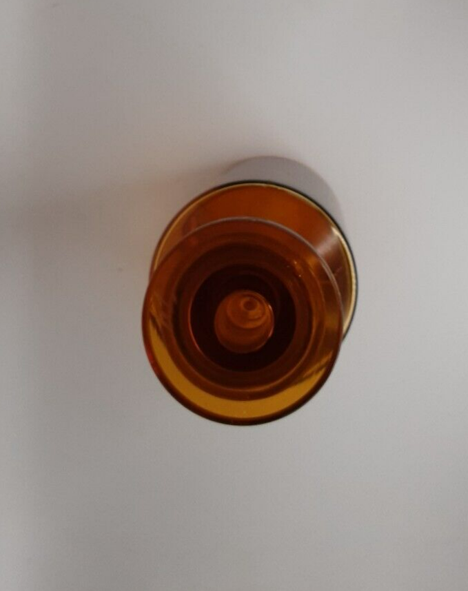 Vintage Apothecary Jar + Glass Stopper Amber Glass labeled SULFAS ...