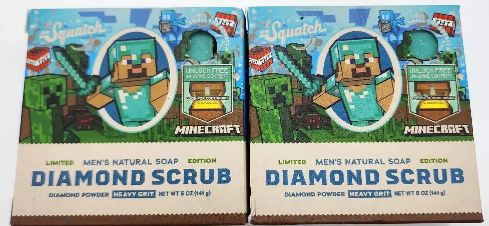 LOT OF 2 - Dr. Squatch Minecraft Soap Diamond Scrub Limited Edition | eBay