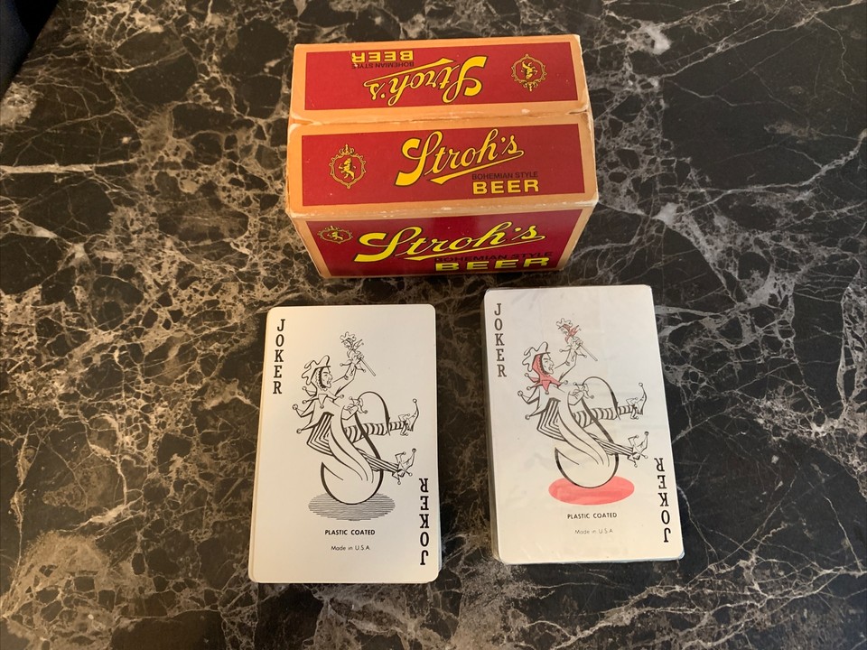 Stroh's Bohemian Beer Mini 24-12 Oz Bottles Case - With Two Decks Of ...