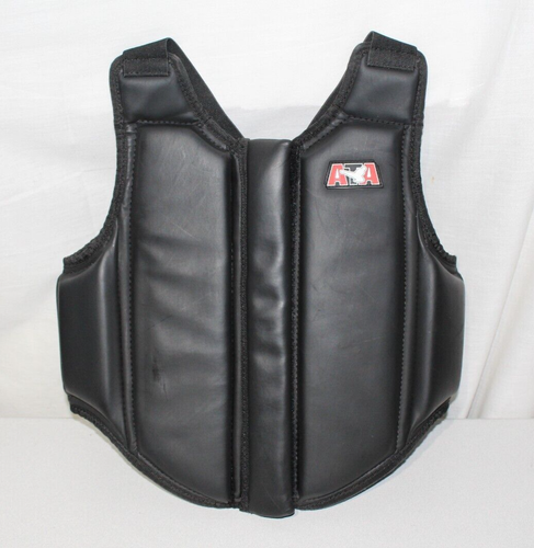 ATA Martial Arts Taekwondo Karate Chest Pad Protector Black Zip-Up ...