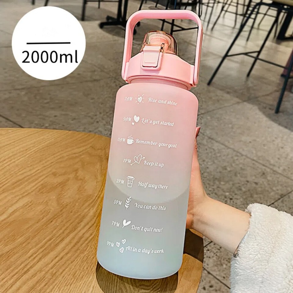 Gradient Color Water Bottle Clear Drink Bottle for Outdoor Sport ...