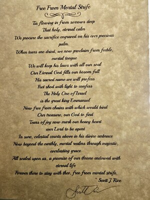 Free From Mortal Strife Poem Print ~ Signed | eBay