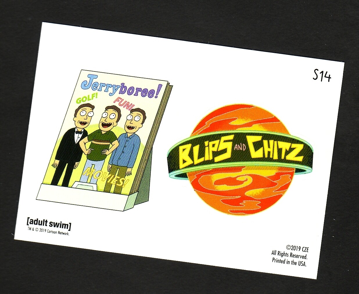 RICK AND MORTY SEASON 2 STICKER INSERT CARD S14 JERRYBOREE FLYER BLIPS ...