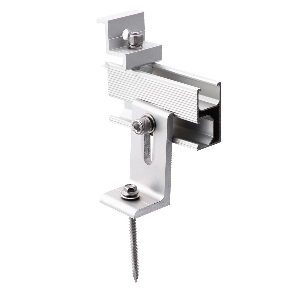 Solar Panel Tilt Mount Brackets Rail Roof RV Car Flat Mounting End/Mid ...