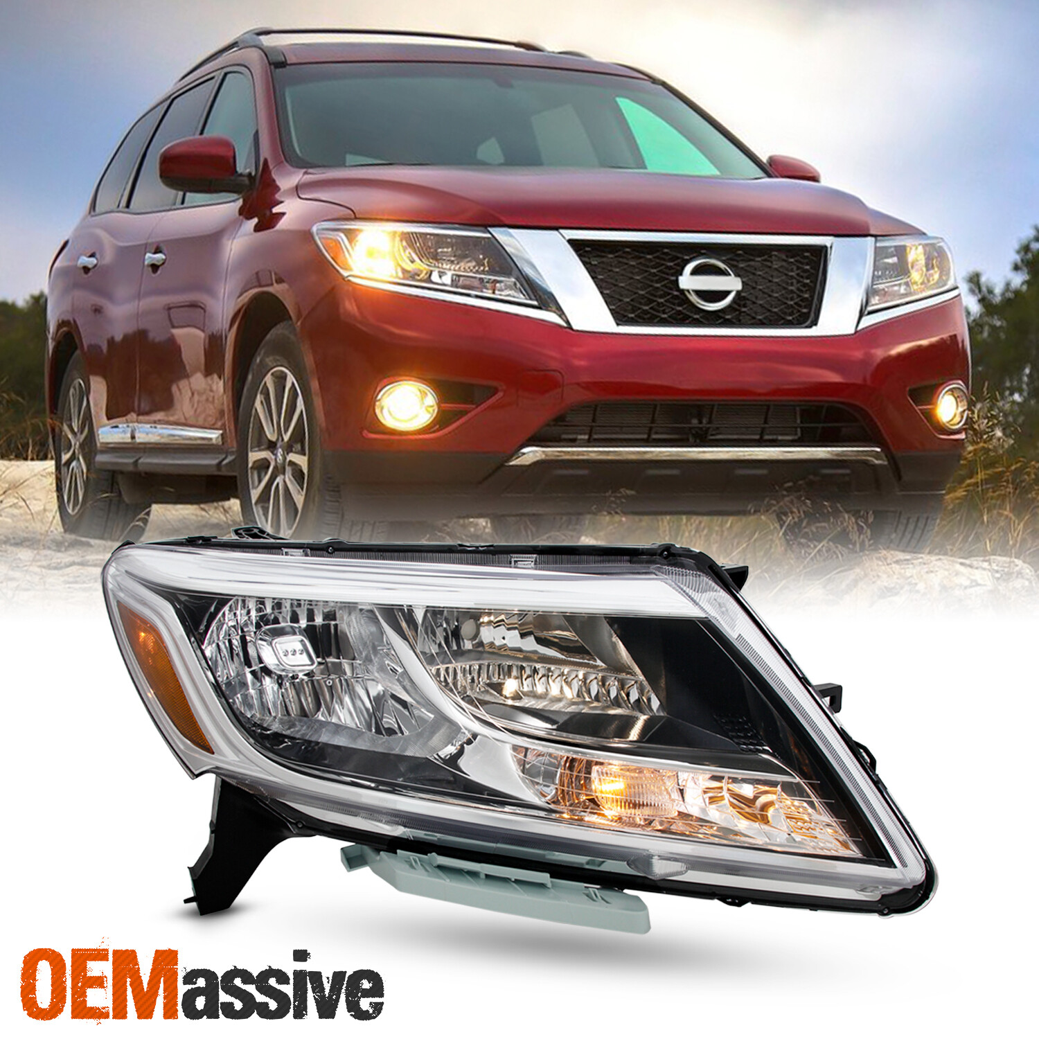 For 2013-2016 Nissan Pathfinder 13-16 Halogen Type Headlights Passenger ...