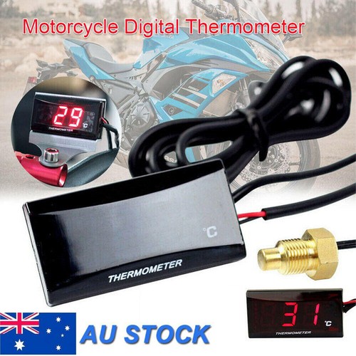 Motorcycle Digital Thermometer Water Temp Temperature Gauge W/ Sensor ...
