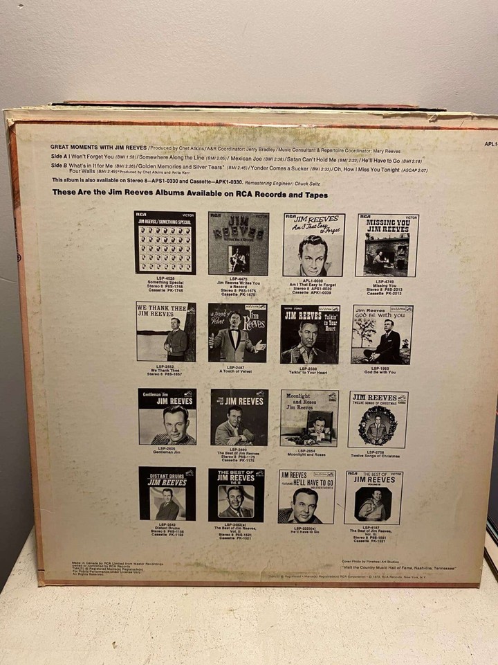 Jim Reeves – Great Moments With Jim Reeves Vintage 33rpm VG+ AB27 | eBay