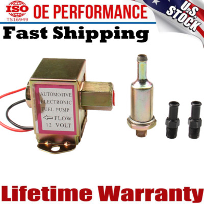 Universal Electric Fuel Pump 12 Volt Low Pressure 2.5-4 PSI Petrol ...