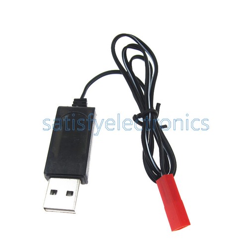 500mA 3.7V Output 1S Lipo Lithium Battery USB Cable Charger Red JST ...