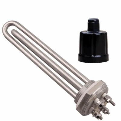 12V Tubular Electric Immersion Heater DN32 Stainless Water Heating ...