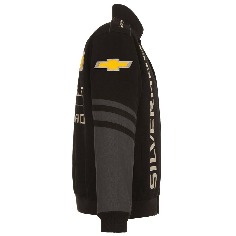 Authentic Chevrolet Silverado Embroidered Cotton Jacket JH Design Black ...