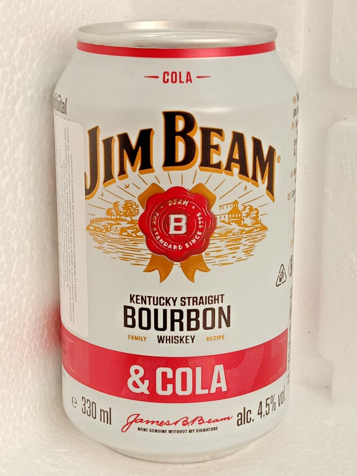 Empty JIM BEAM Can BOURBON & COLA 330 ml. Netherlands 2023 Bottom Open ...