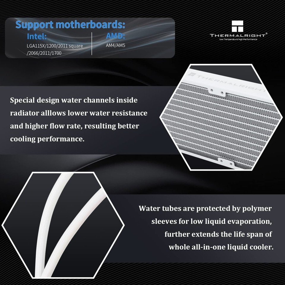 Thermalright Frozen Prism 360 White ARGB AIO Water Cooler,Liquid CPU ...