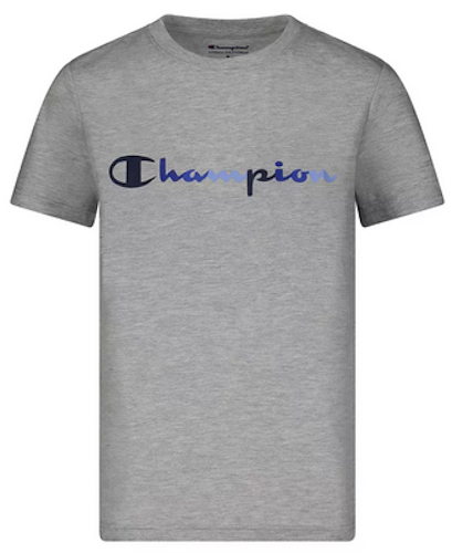 Champion T-Shirt Multi Color Tonal Script Logo Boys Jersey Tee Cotton ...