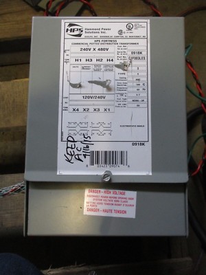 HPS C1F003LES Transformer (NS) 3 KVA 240/480X120/240 Volt 1PH N3R -T20 ...
