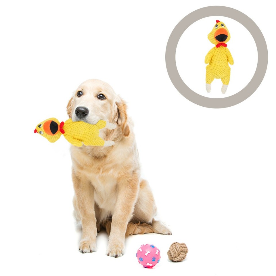 1Pc Chick Dog Squeaky Toy Biting Chewing Chick Dog Sounding Toy Home ...