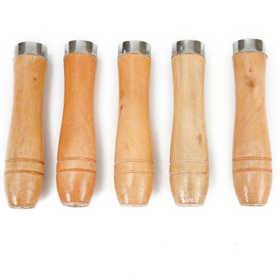 5pcs Wooden File Handle Replacement Strong Metal Collar for File Craft ...